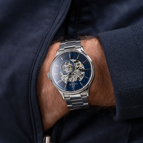 Men's Automatic Skeleton Watch | White dial