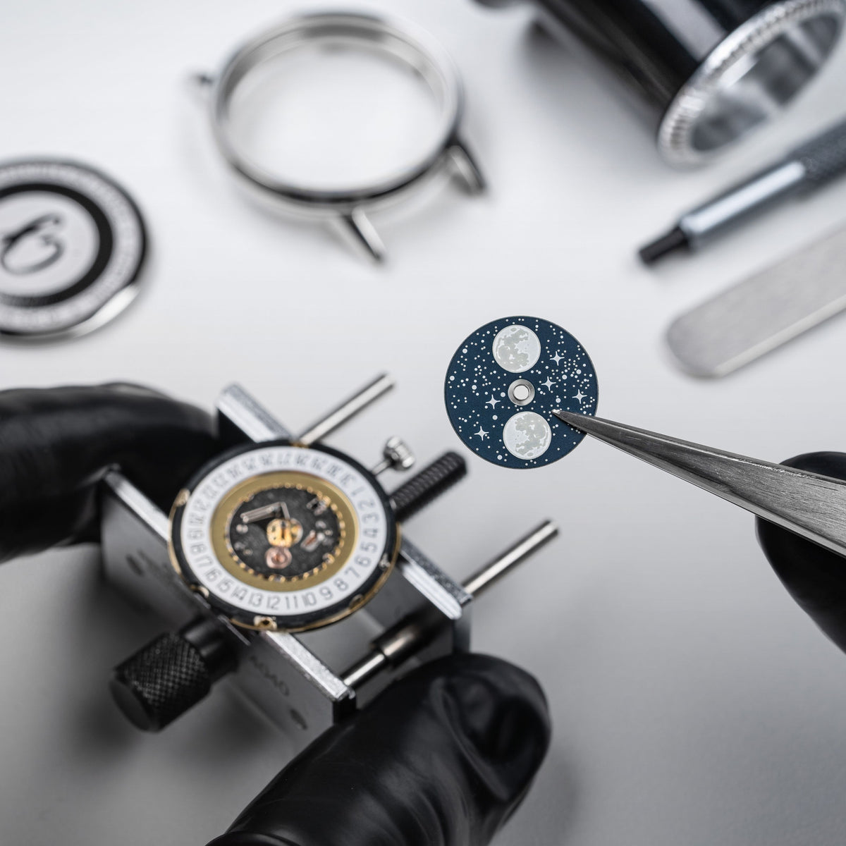 SULLY - Moon Phase - Rose Gold & Blue - Women's watch